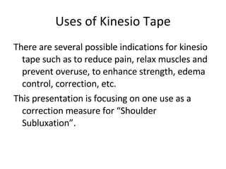 Kinesio Taping For Shoulder Subluxation | PPT