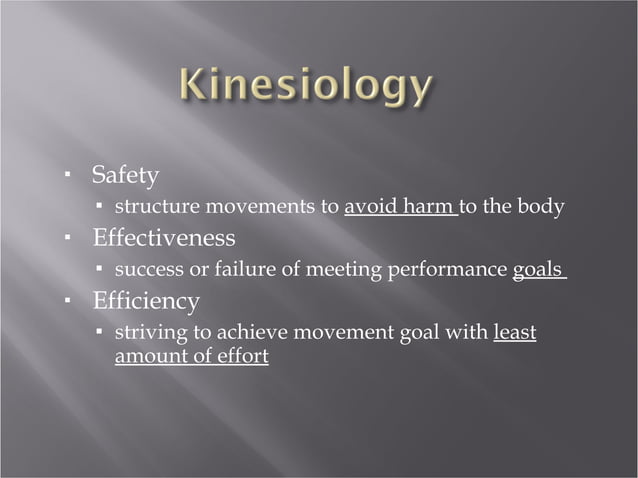 Kinesiology intro 1 | PPT