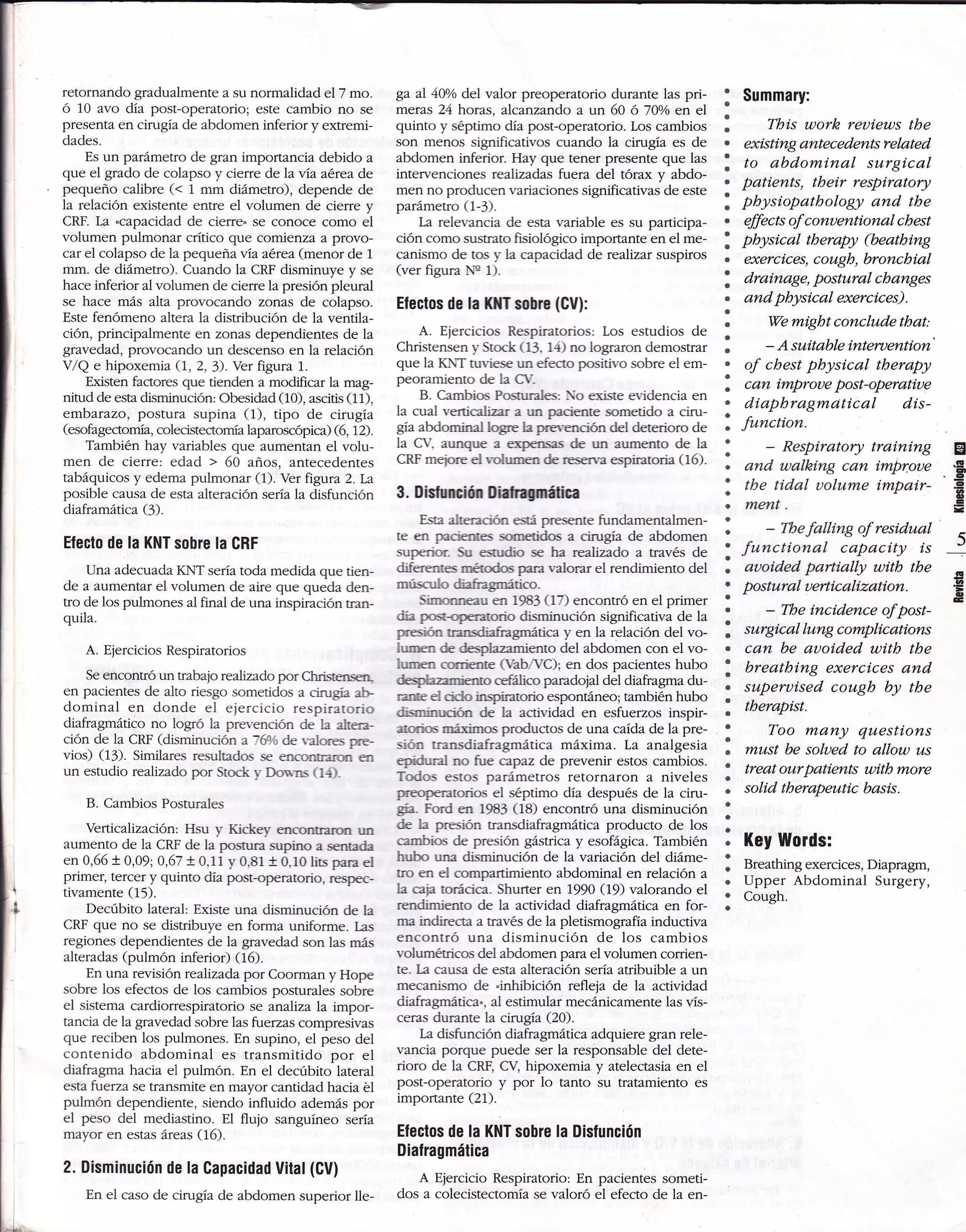 Kinesiterapia y problematica respiratoria del paciente quirúrgico ...