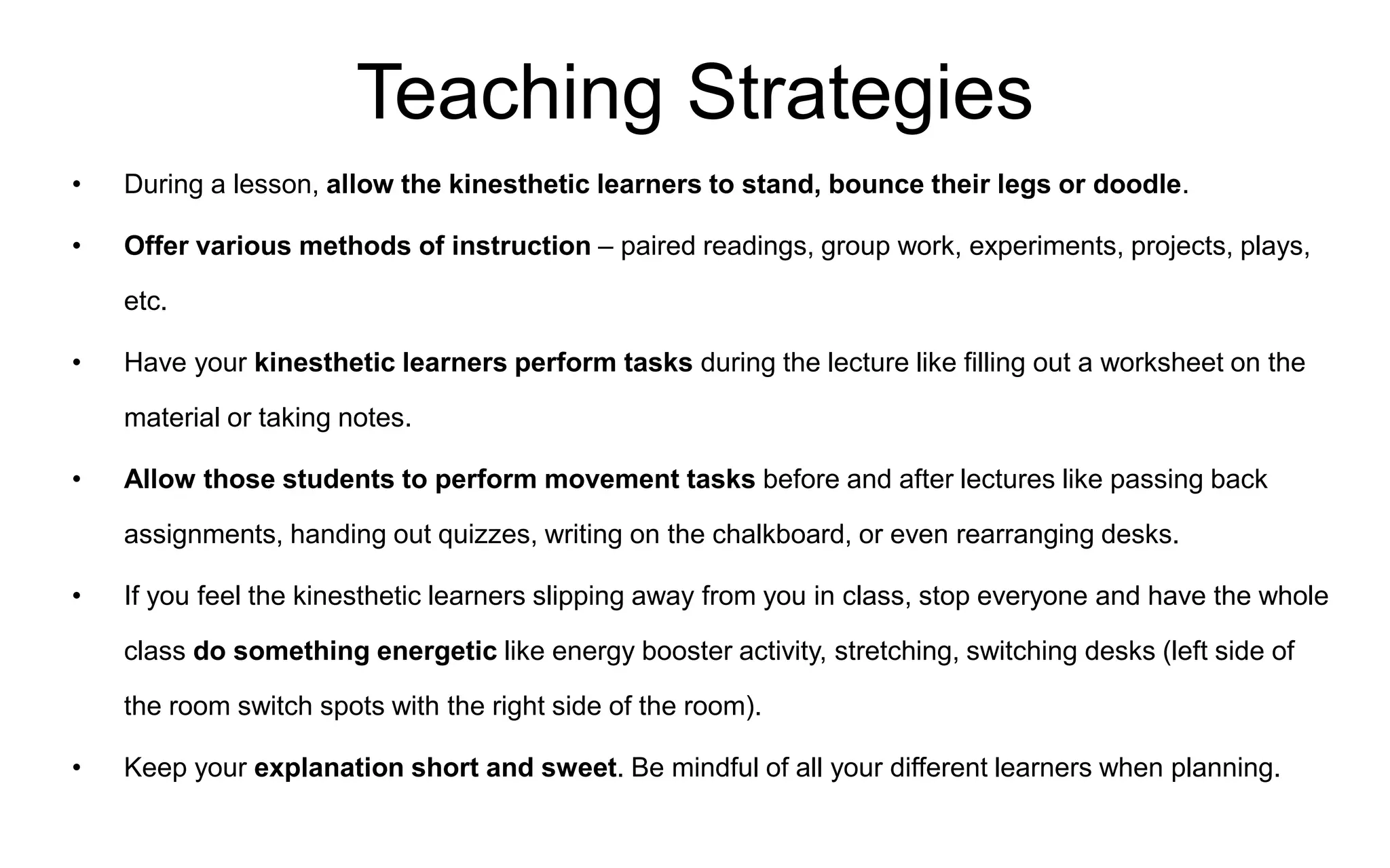 Kinesthetic learners | PPTX