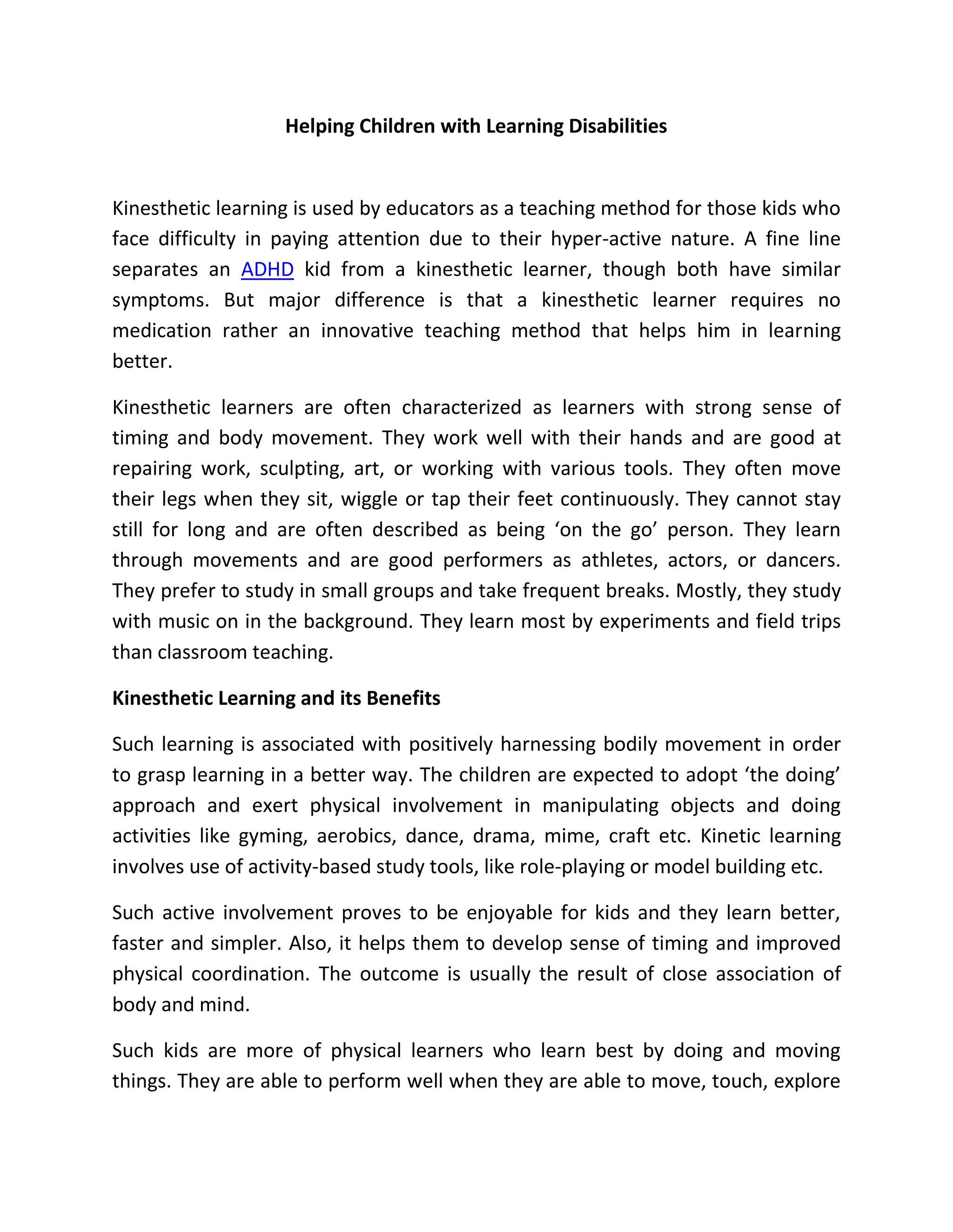 Kinesthetic learners (1) | DOCX