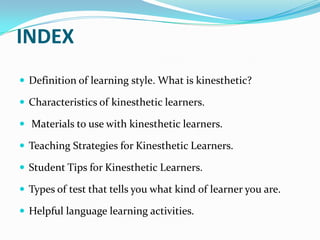 Kinesthetic power point | PPTX