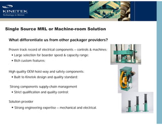 Kinetek Elevator & Escalator Solutions | PDF