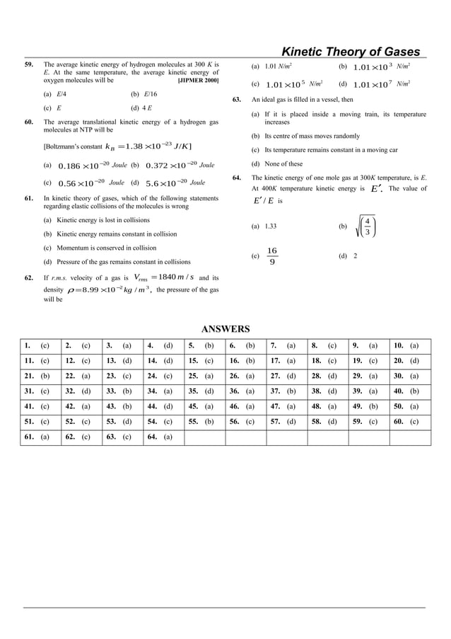 Kinetic THEORY OF GASES | PDF