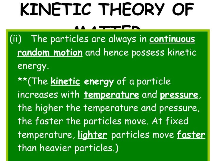 Kinetic Particle Theory (Slg Introduction)