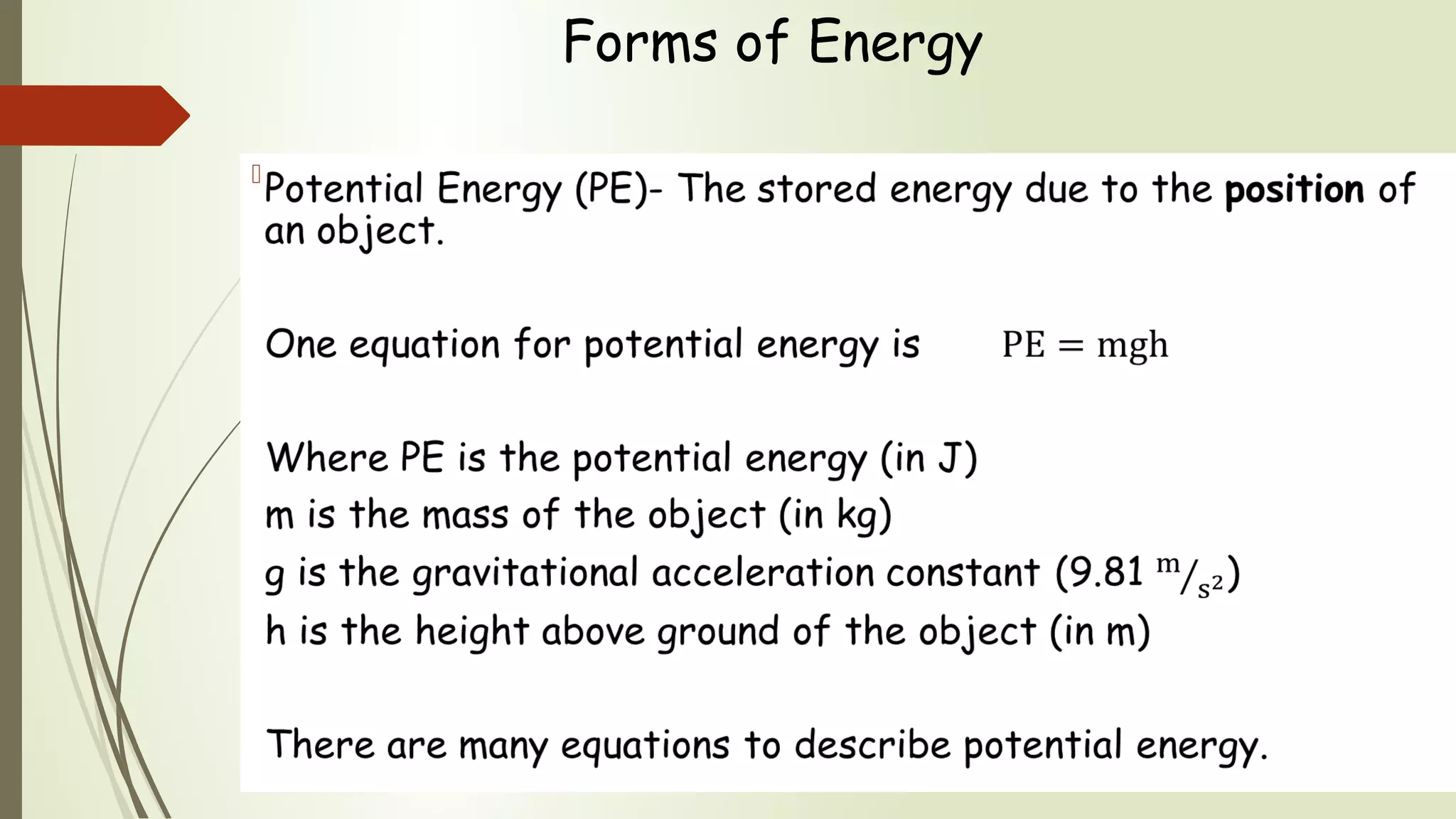Kinetic and Potential Energy | PPT