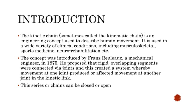 Kinetic chain {kinematic chain} | PPTX