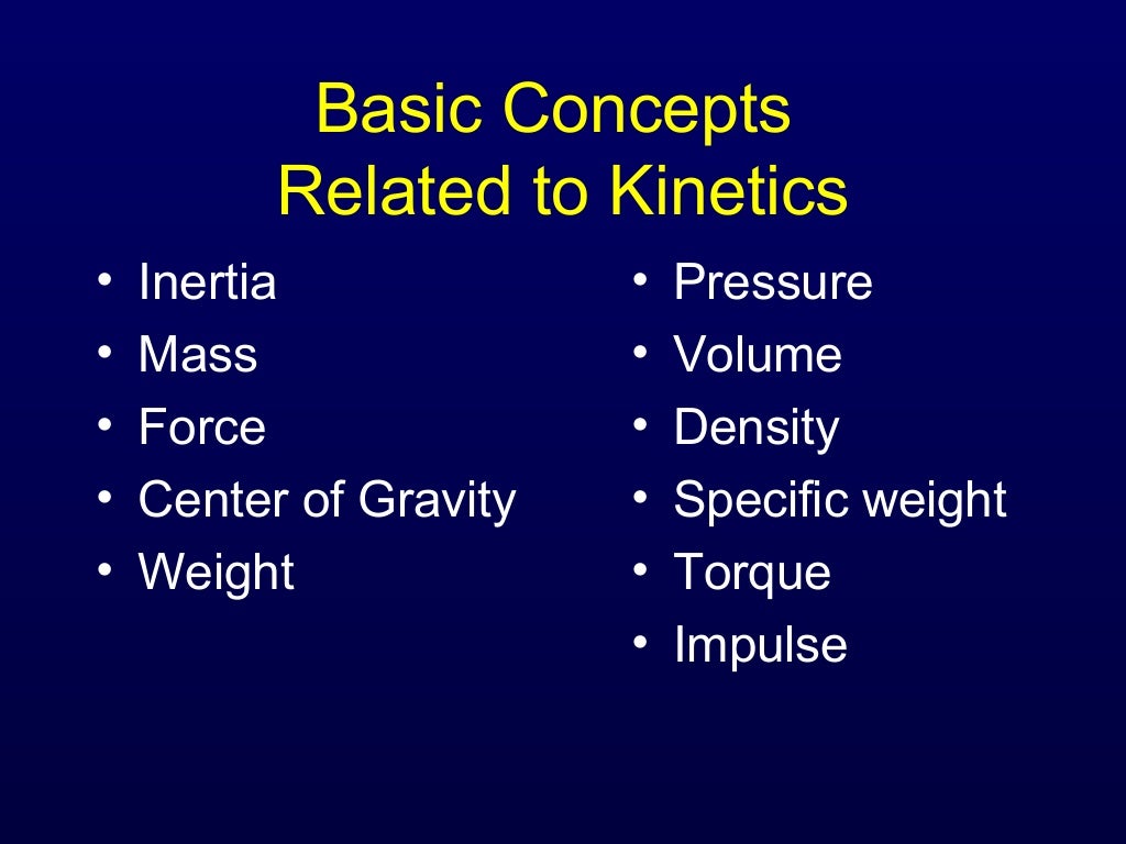 Kinetic concepts for analyzing human motion