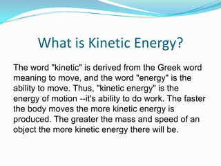 Kinetic Energy Definition