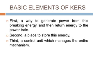 Kinetic energy recovery system | PPT