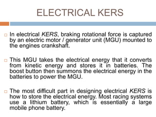 Kinetic Energy Recovery System (KERS) | PPTX