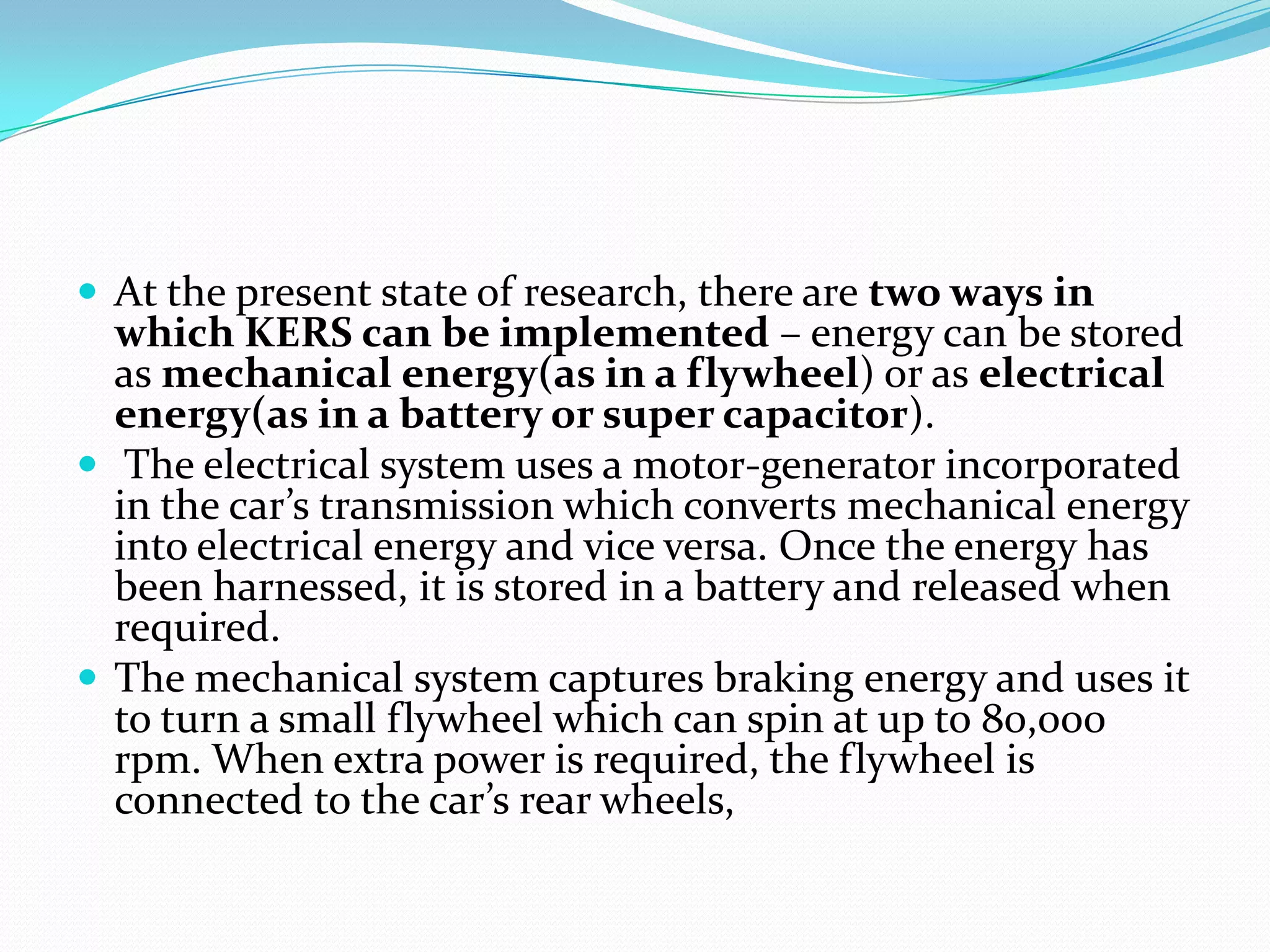 Kinetic energy recovery systems | PPTX