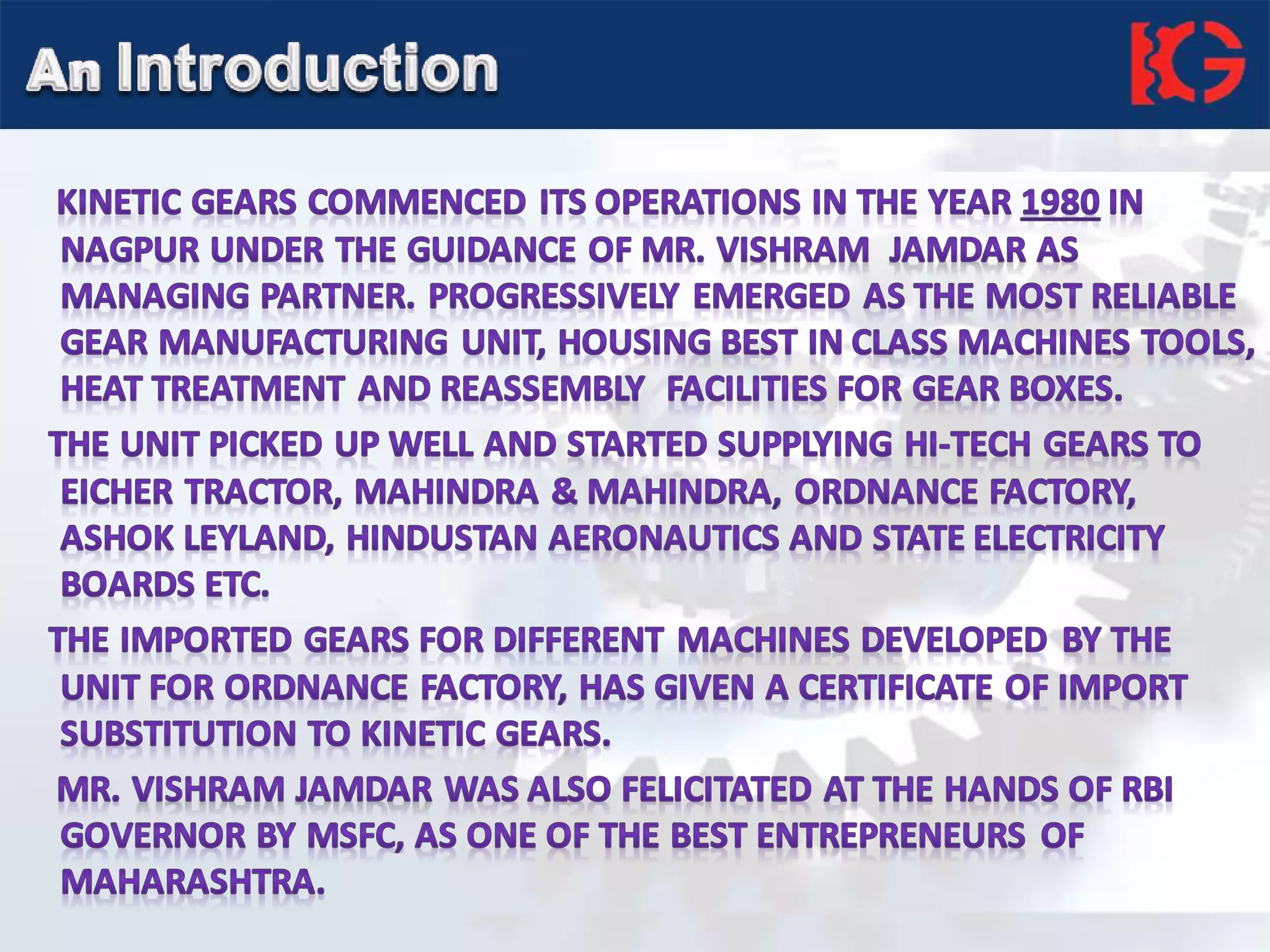 Kinetic Gears Corporate Presentation | PDF