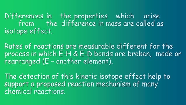Kinetic Isotopic Effect | PPTX