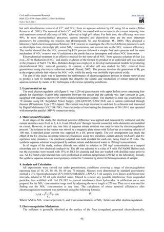 Kinetic modelling of nitrate removal from aqueous solution during ...