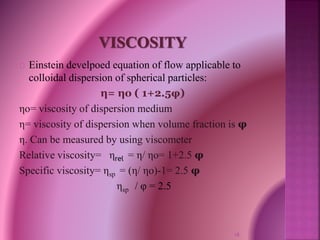 Kinetic properties of colloids | PPTX
