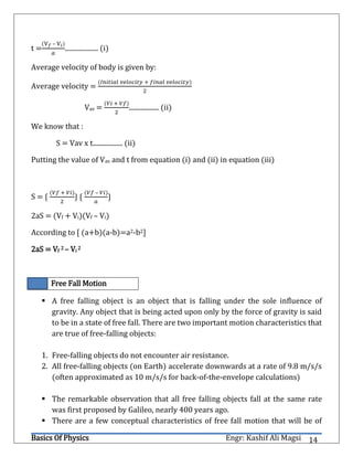 Kinetics Motin In one dimension | PDF