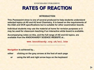 Chemical KINETICS rate of reactions AS level | PPT