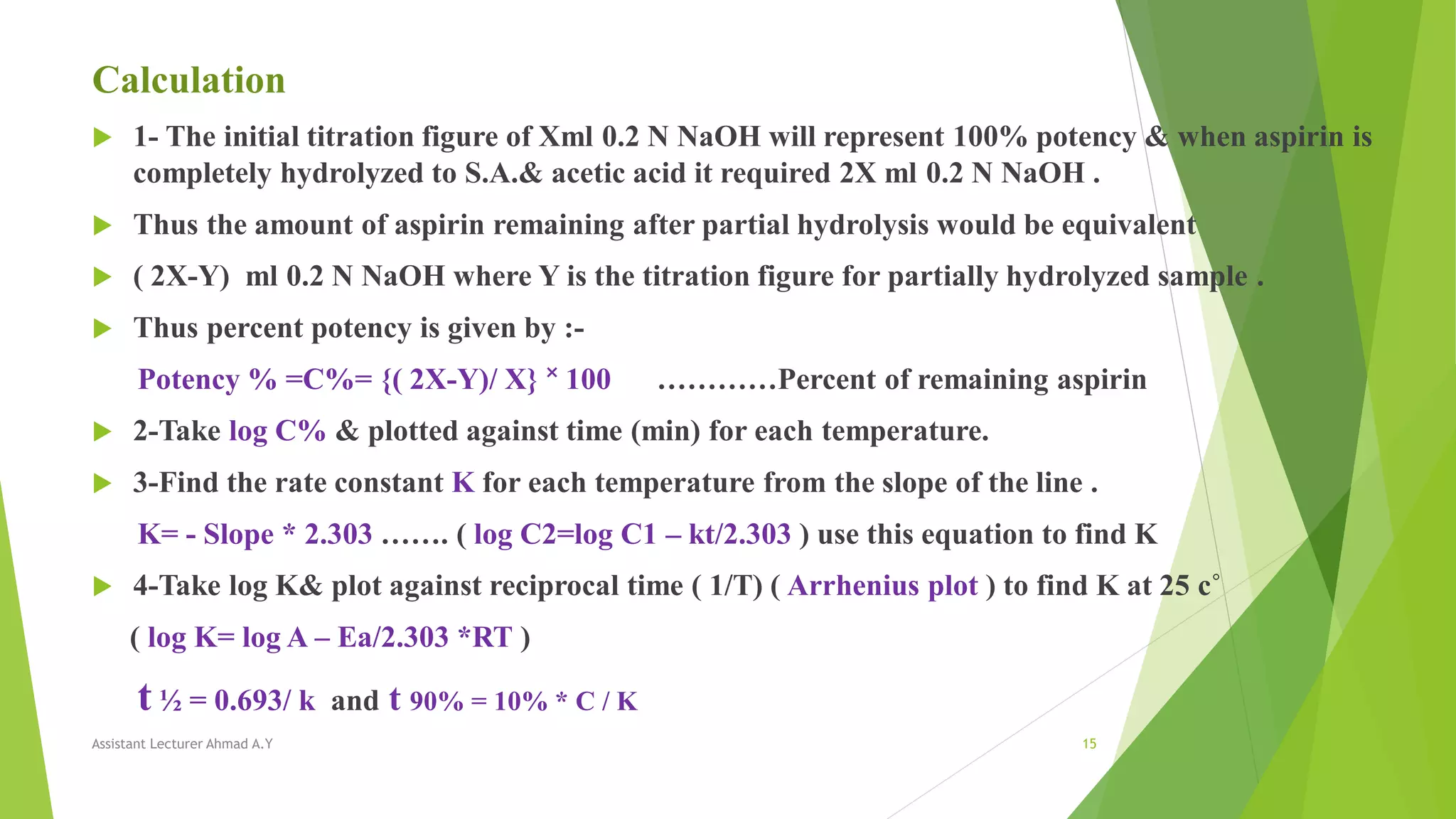 Kinetics 4 physical pharmacy lab | PDF