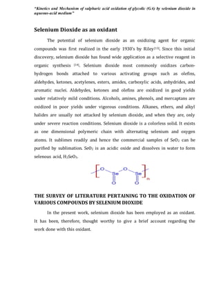 “Kinetics and mechanism of sulphuric acid oxidation of glycolic (ga) by ...