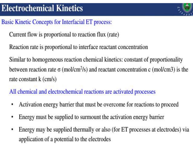 Kinetics of electrochemical reaction | PPTX