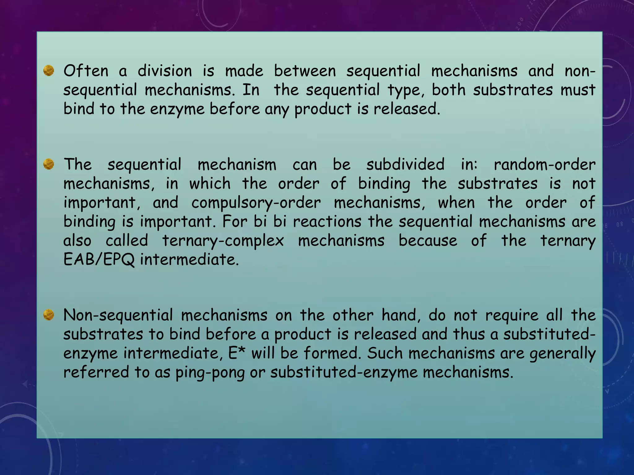 Kinetics of multi substrate enzyme catalyzed reaction | PPTX