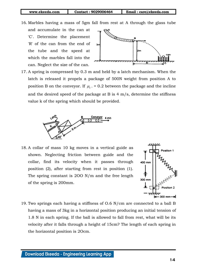 Kinetics of particles work energy method | PDF