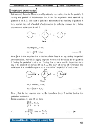 Kinetics of particles impulse momentum method | PDF