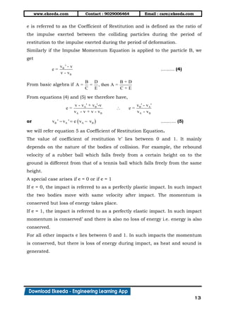 Kinetics of particles impulse momentum method | PDF