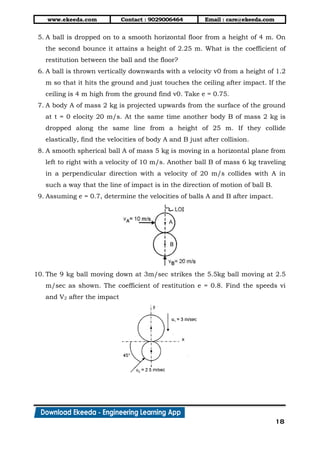 Kinetics of particles impulse momentum method | PDF