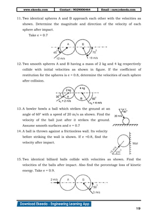 Kinetics of particles impulse momentum method | PDF