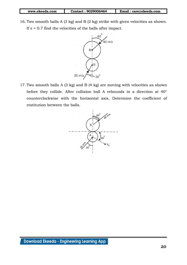 Kinetics of particles impulse momentum method | PDF