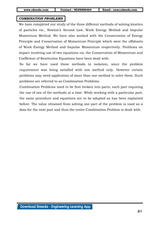 Kinetics of particles impulse momentum method | PDF