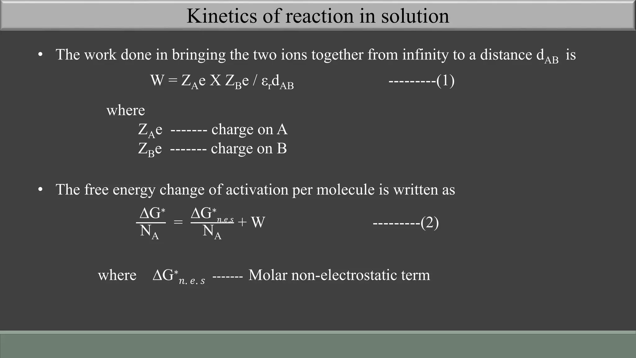 Kinetics of solution in reaction | PPTX