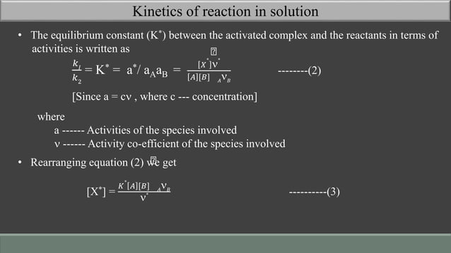 Kinetics of solution in reaction | PPTX | Chemistry | Science