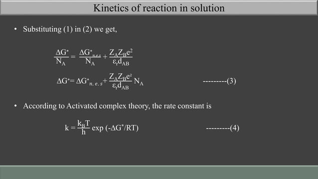Kinetics of solution in reaction | PPTX | Chemistry | Science