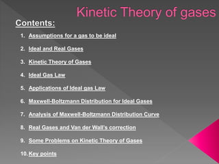 Kinetic theory of gases | PPTX