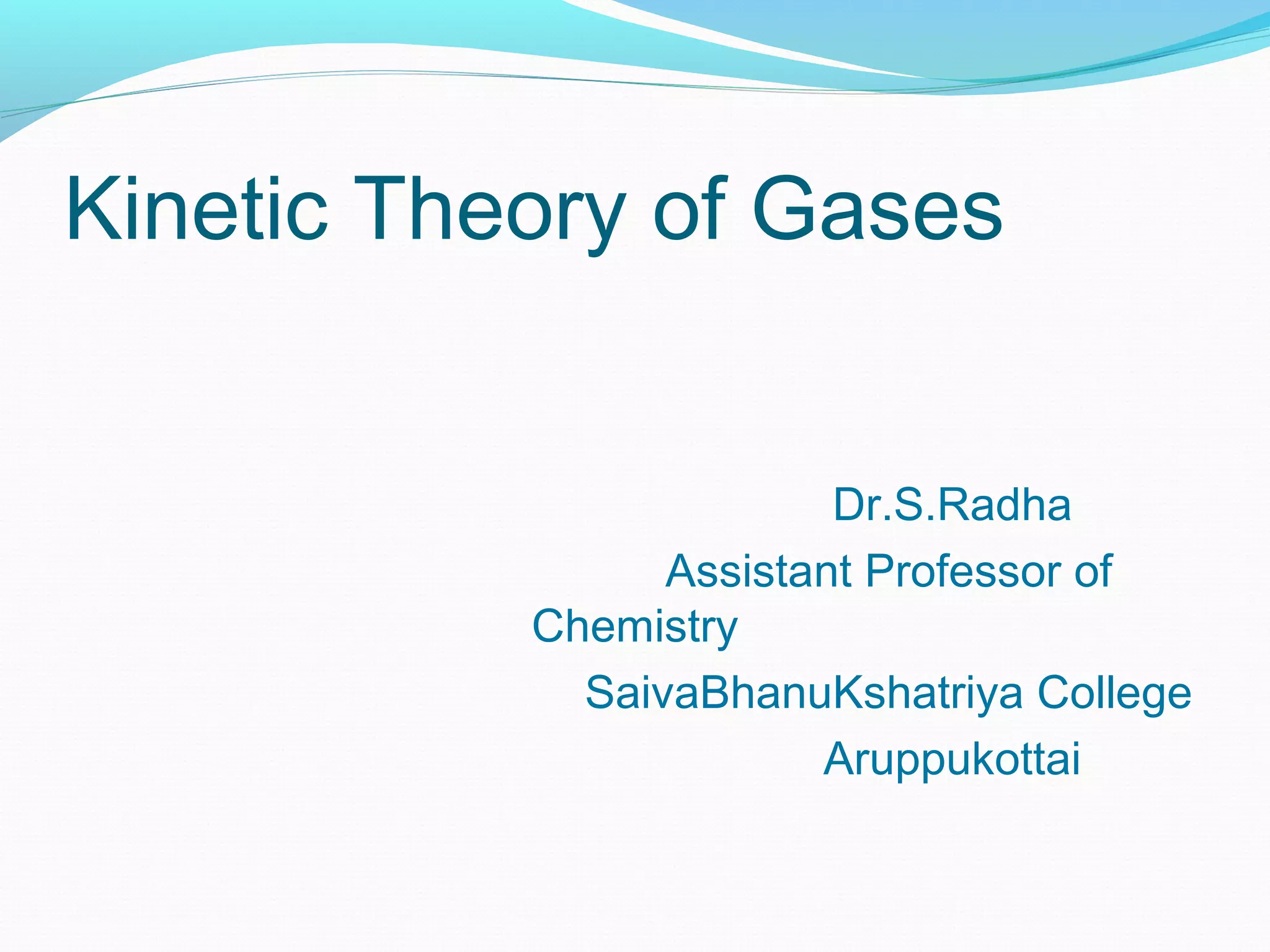 Kinetic theory of gases | PPT