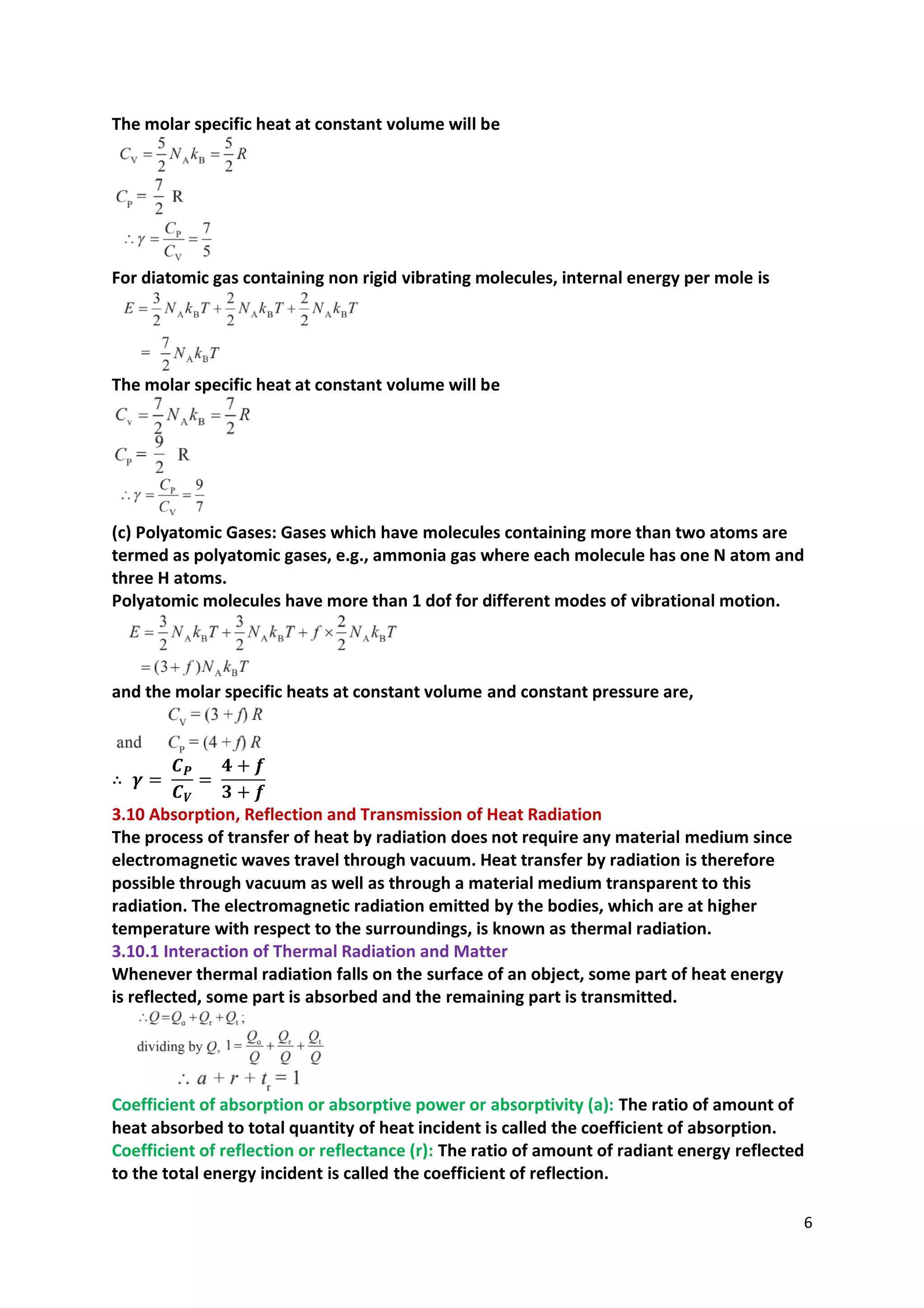 PHYSICS CLASS XII Chapter 3 - Kinetic theory of gases and radiation | PDF