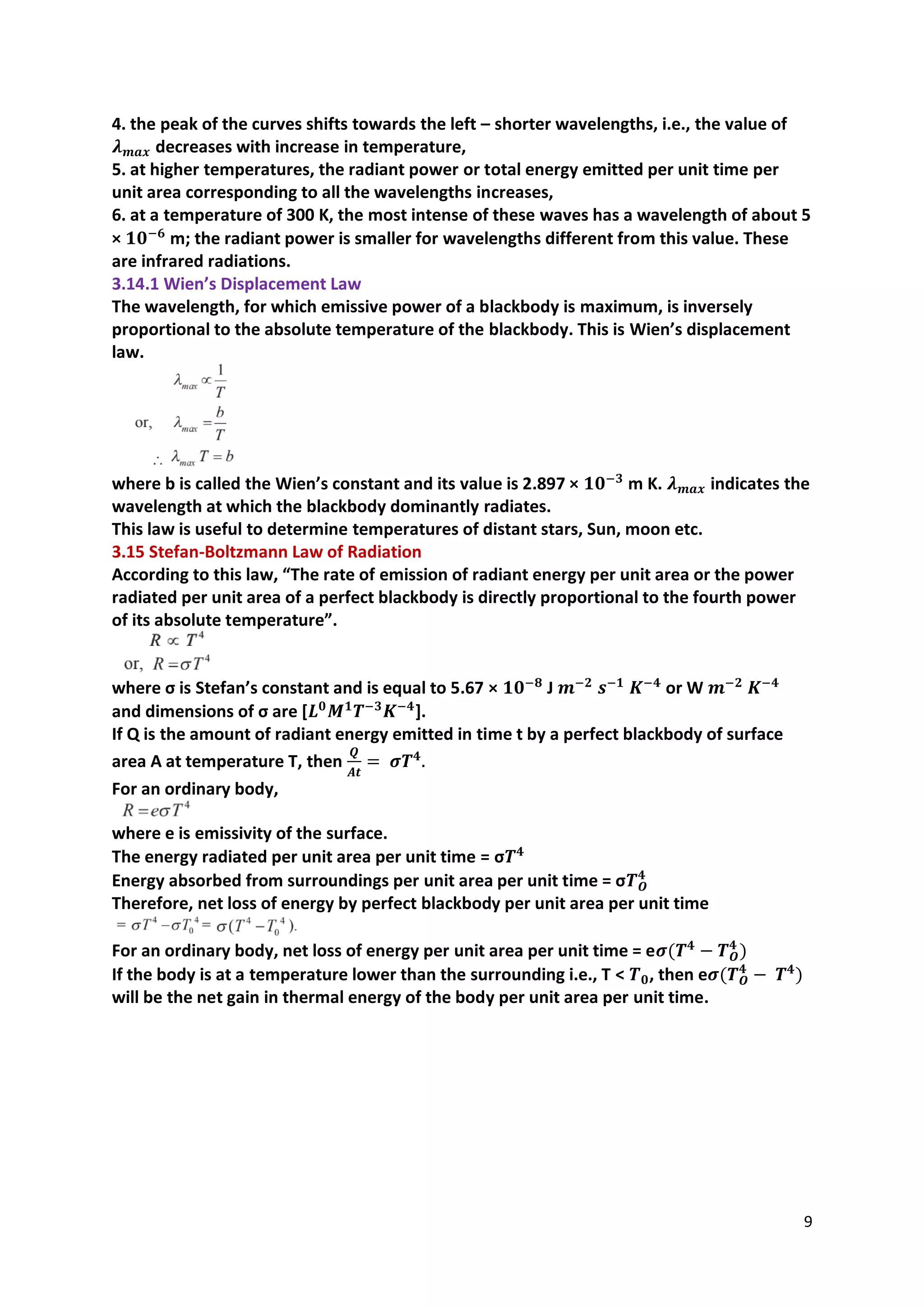 PHYSICS CLASS XII Chapter 3 - Kinetic theory of gases and radiation | PDF