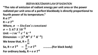 PHYSICS CLASS XII Chapter 3 - Kinetic theory of gases and radiation | PPTX