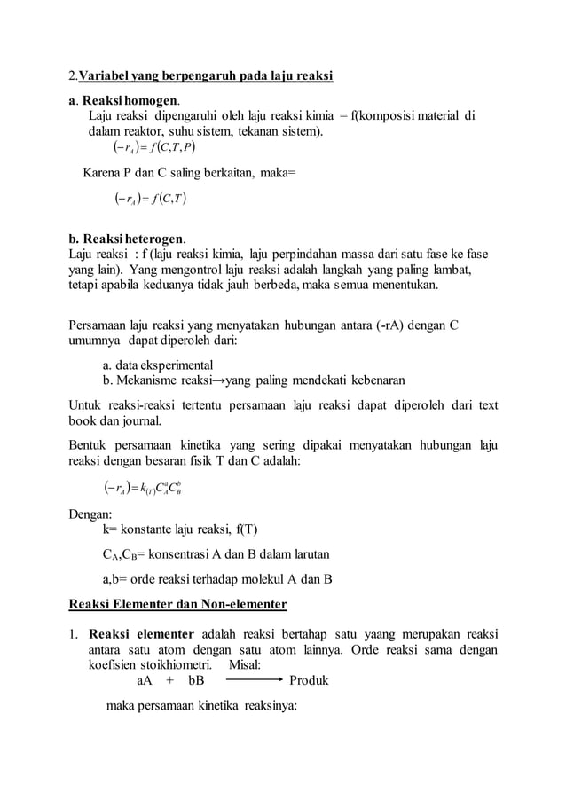 Kinetika reaksi | DOCX