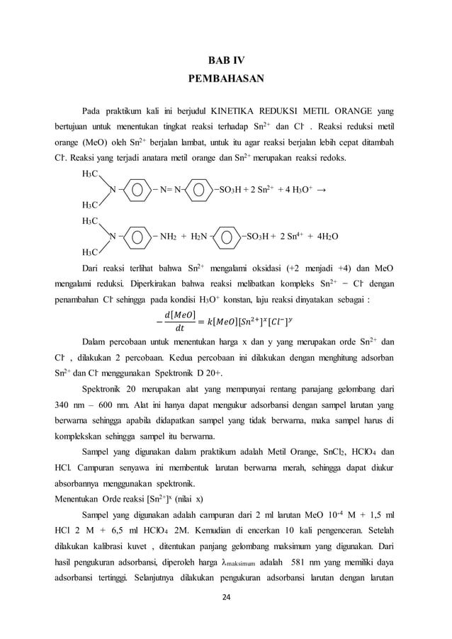 Kinetika reduksi me o | DOCX