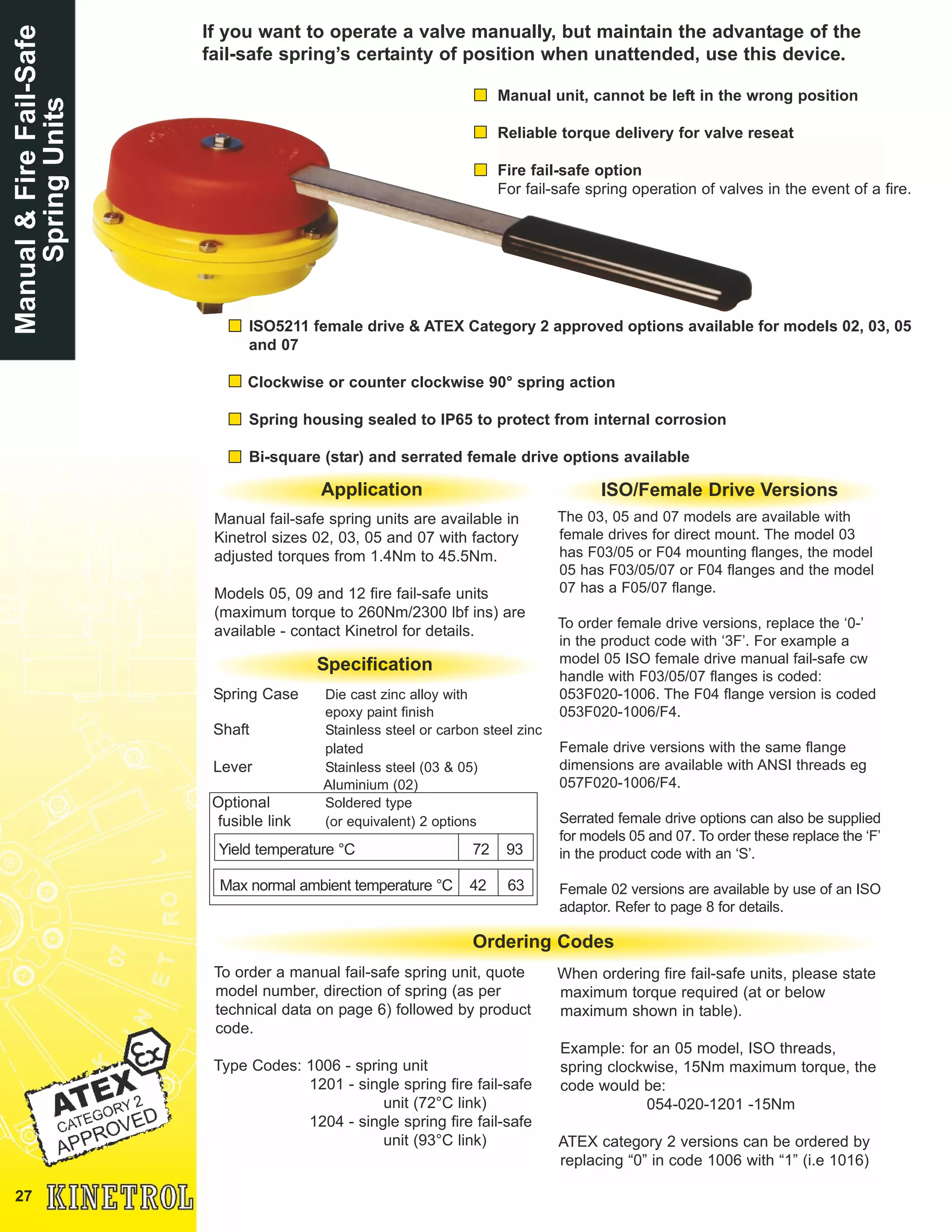 Kinetrol Manual Failsafe Handle | PDF