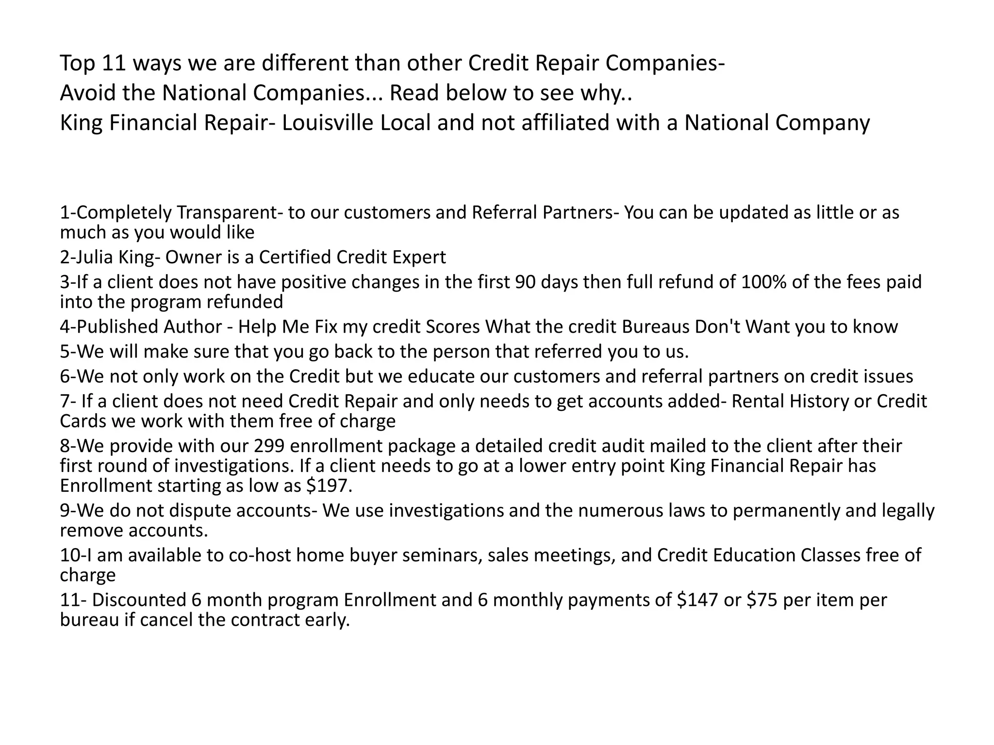 King financial repair process explained | PPT