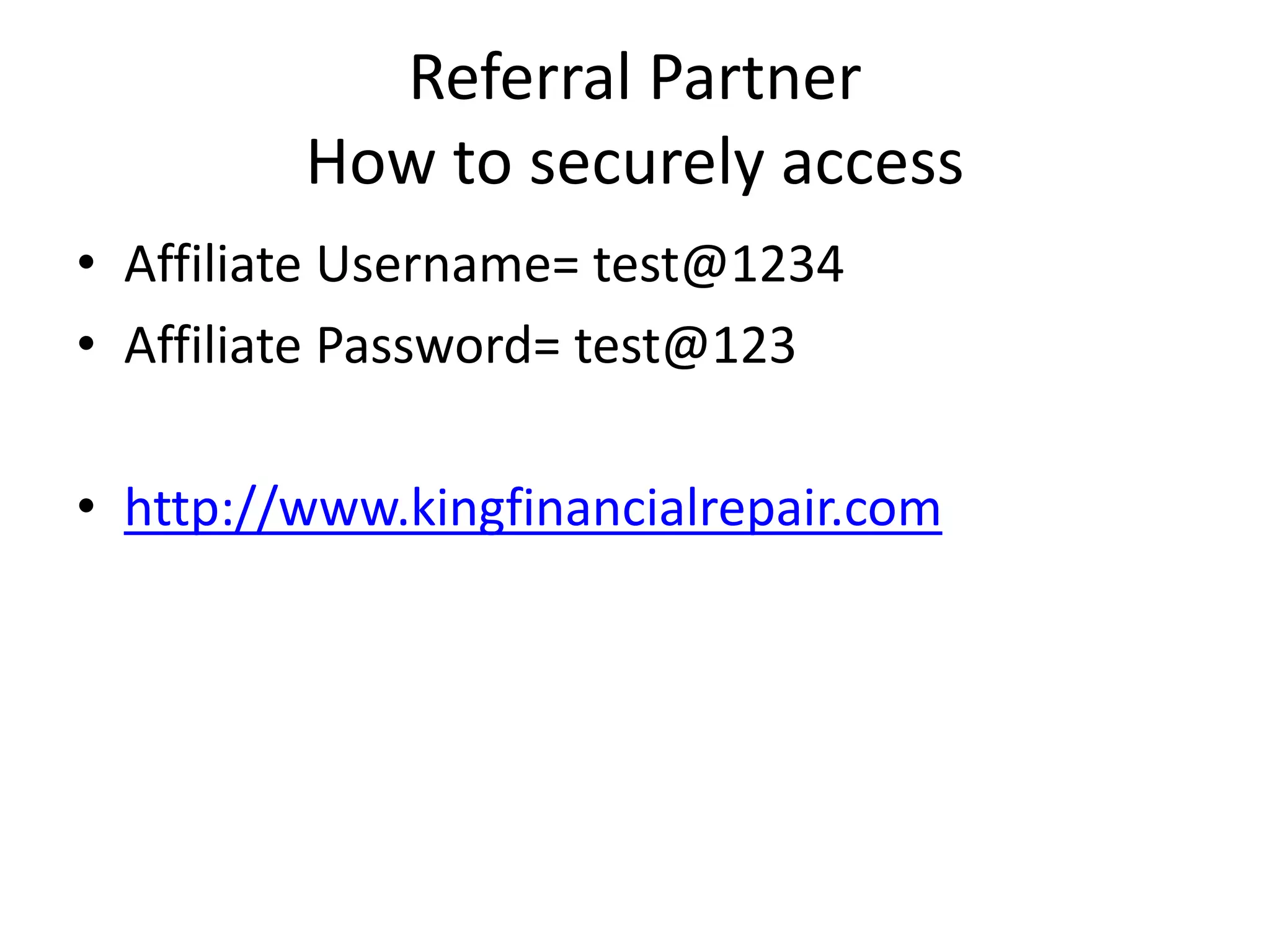 King financial repair process explained | PPT | Free Download