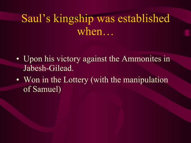 King Saul | PPT | Christianity | Religion & Spirituality
