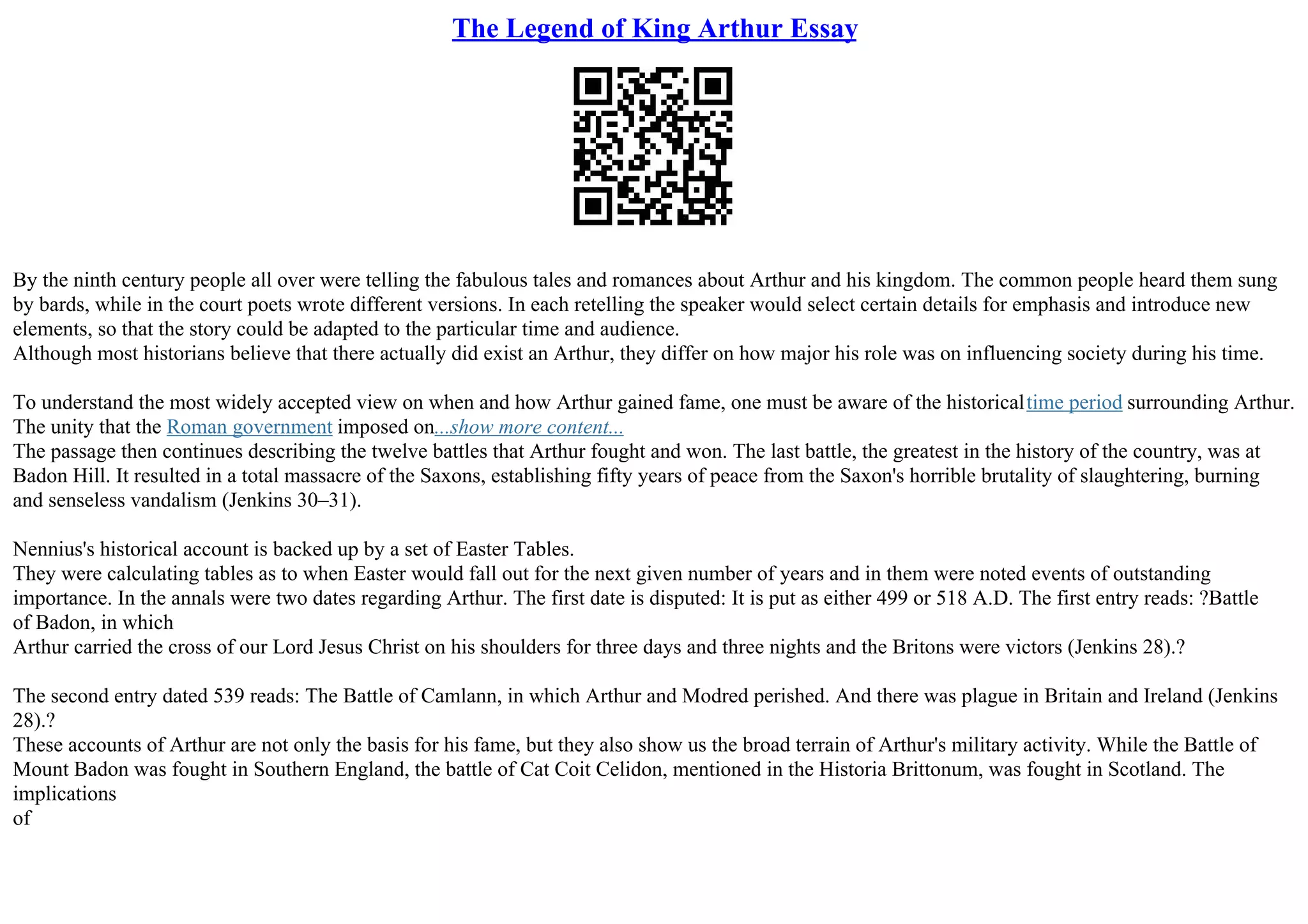 King Arthur Conflict | PDF