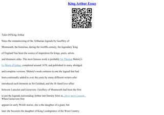 King Arthur Conflict | PPT