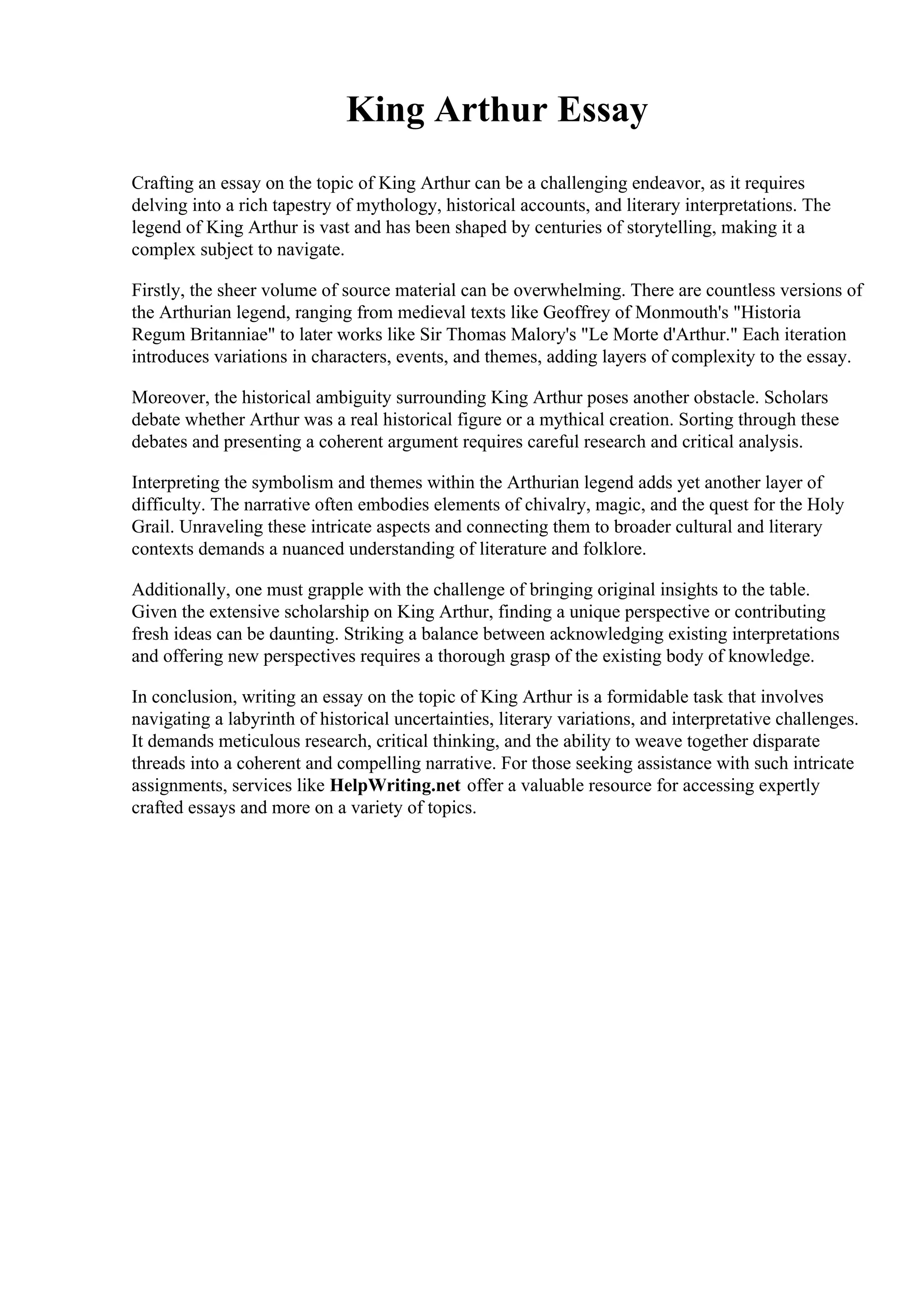 King Arthur Essay.pdf